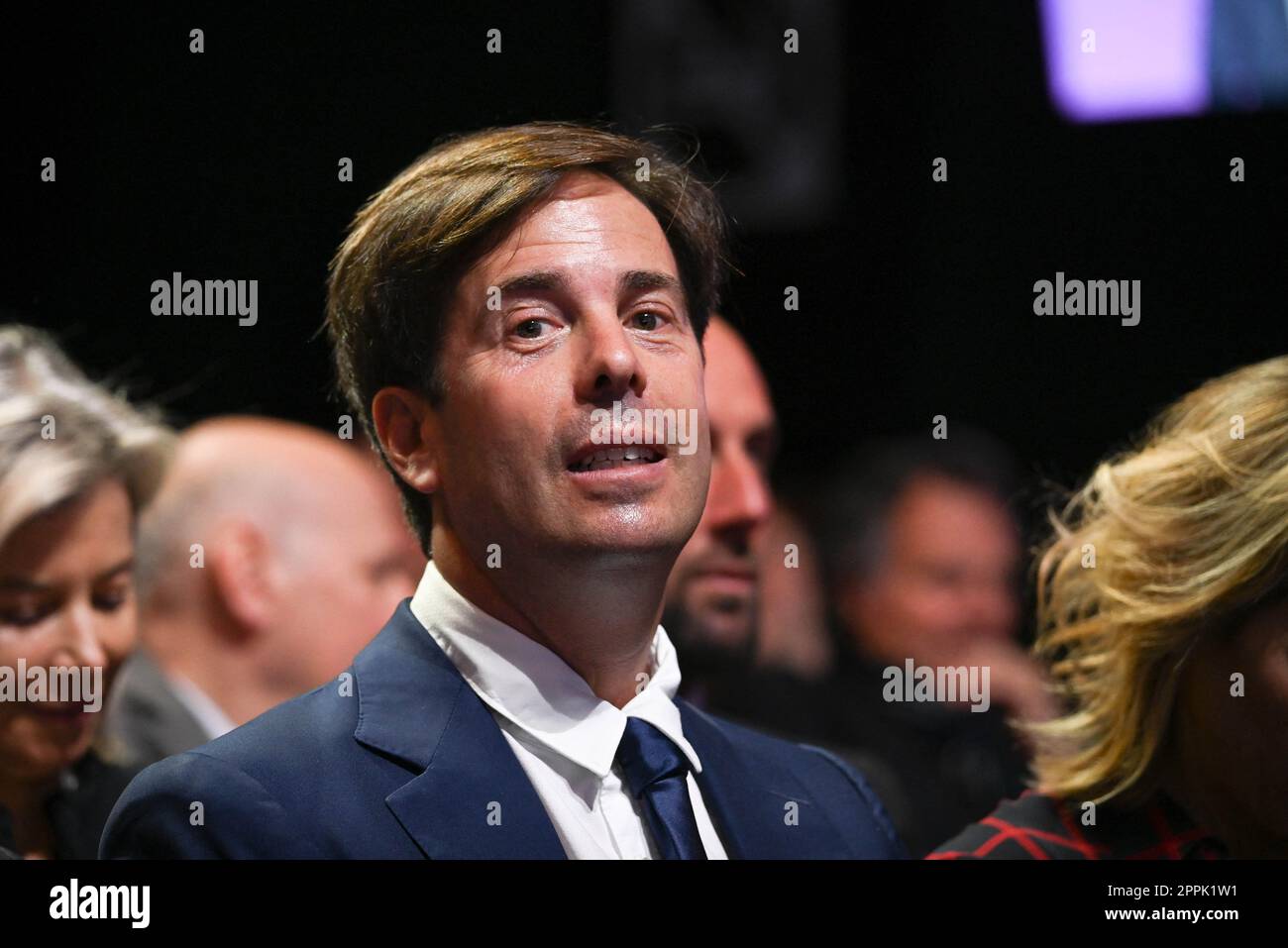Paris, France. 24th Apr, 2023. Sebastien Bollore, in charge of ...