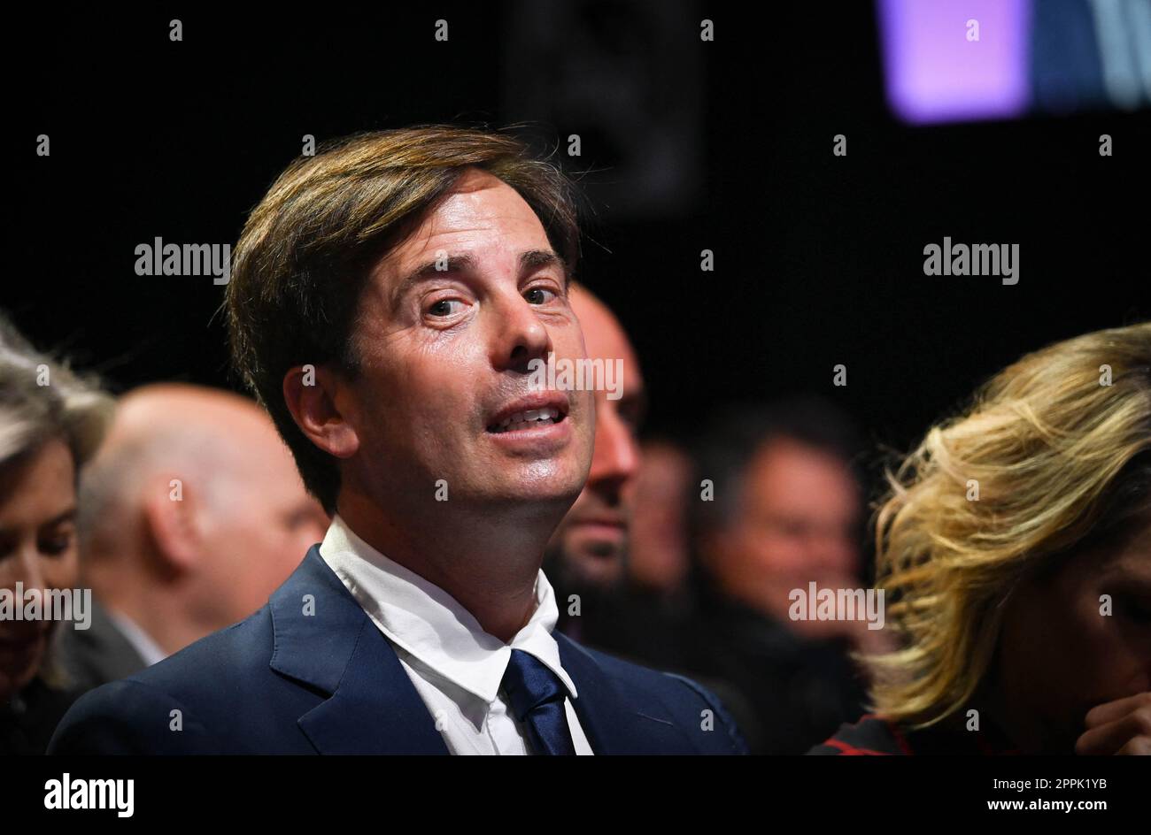 Paris, France. 24th Apr, 2023. Sebastien Bollore, in charge of ...