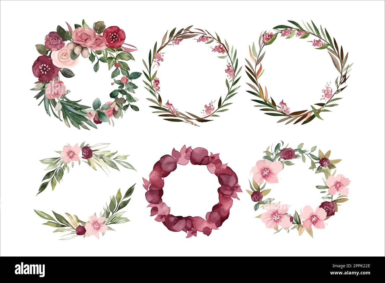 Watercolour flower border Stock Vector Images - Alamy