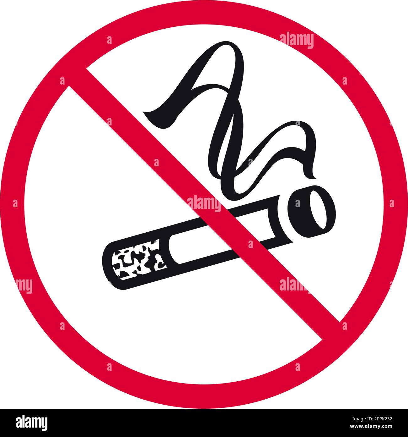 No smoking prohibited sign, no tobacco ay forbidden modern round ...