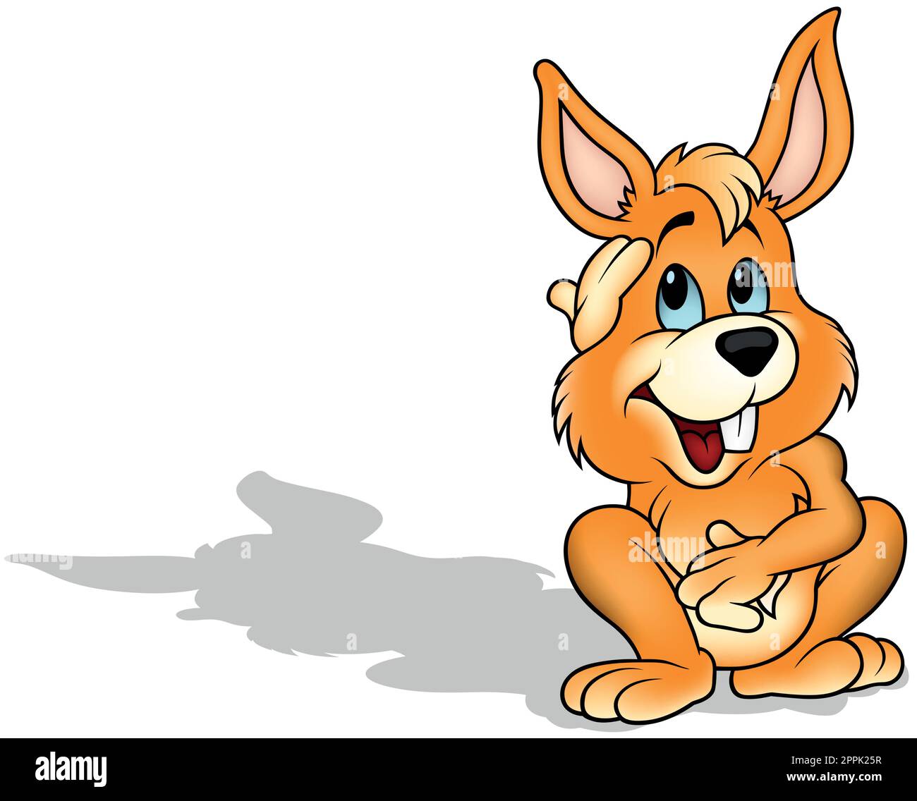 Orange Sitting Bunny with a Naughty Smile Stock Vector Image & Art - Alamy