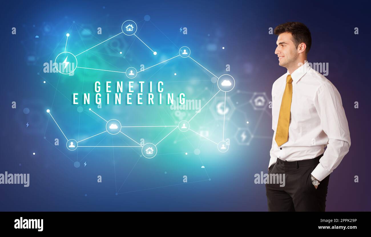 Businessman thinking about technology concept Stock Photo - Alamy