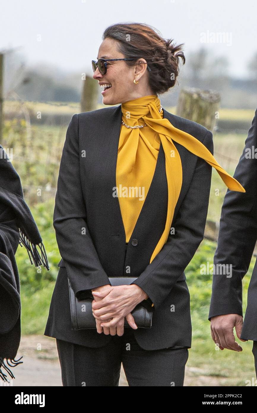 Melanie Sykes at Paul O'Grady's funeral at St. Rumwolds Church ...