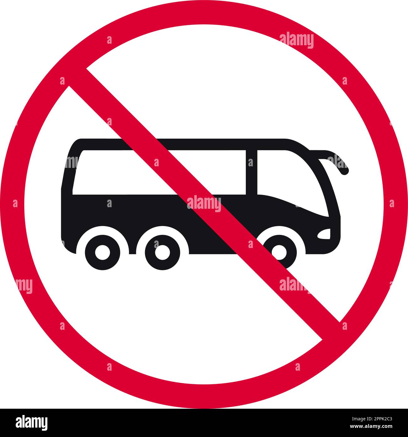 No bus prohibited sign, no parking forbidden modern round sticker ...