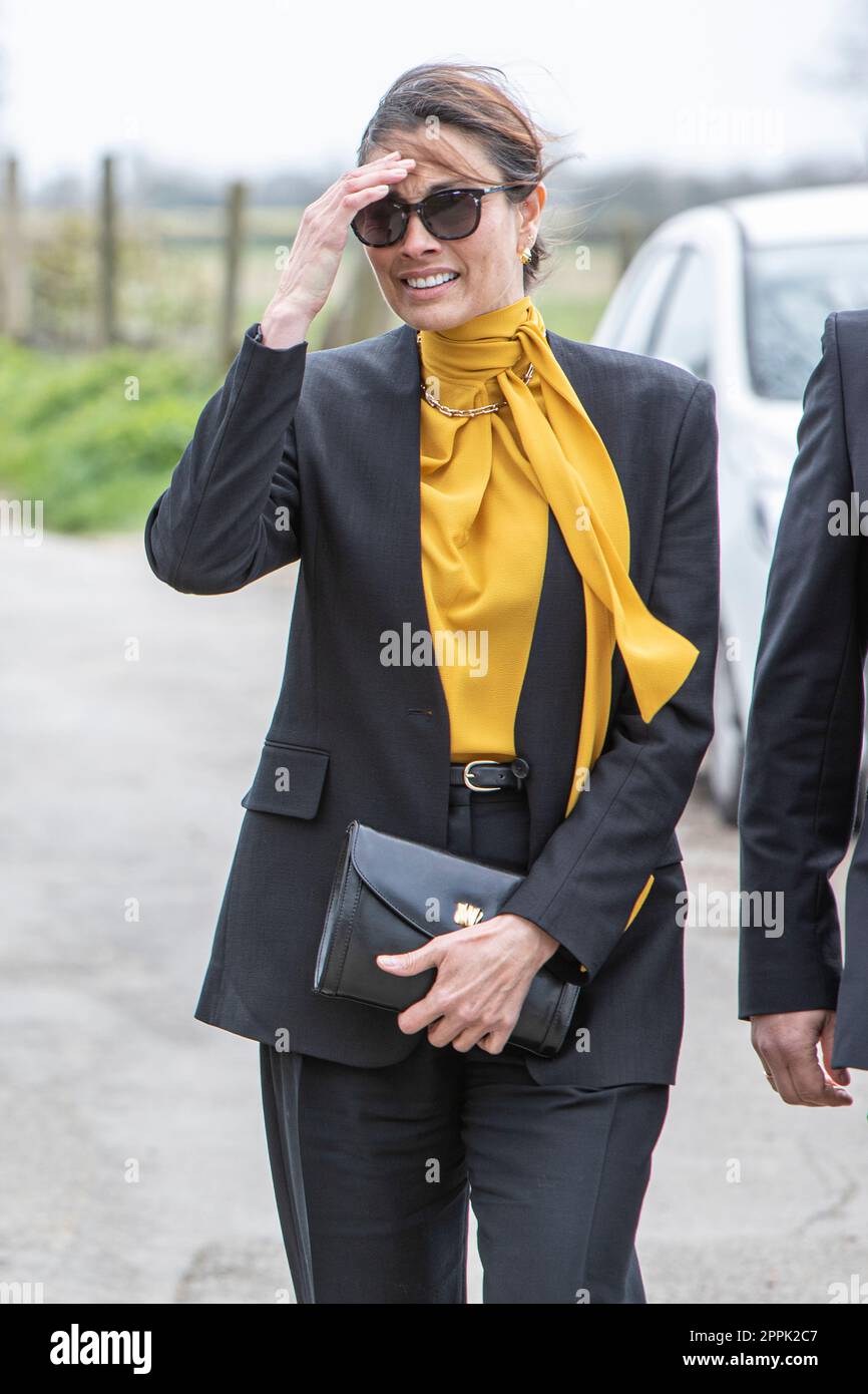 Melanie Sykes at Paul O'Grady's funeral at St. Rumwolds Church ...