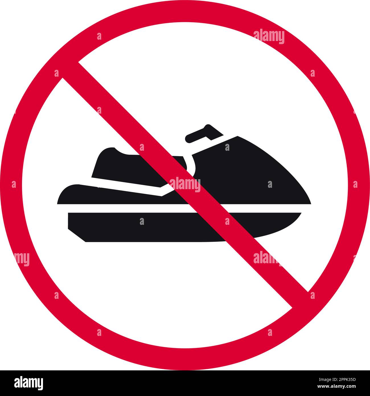 No personal watercraft prohibited sign, forbidden modern round sticker ...