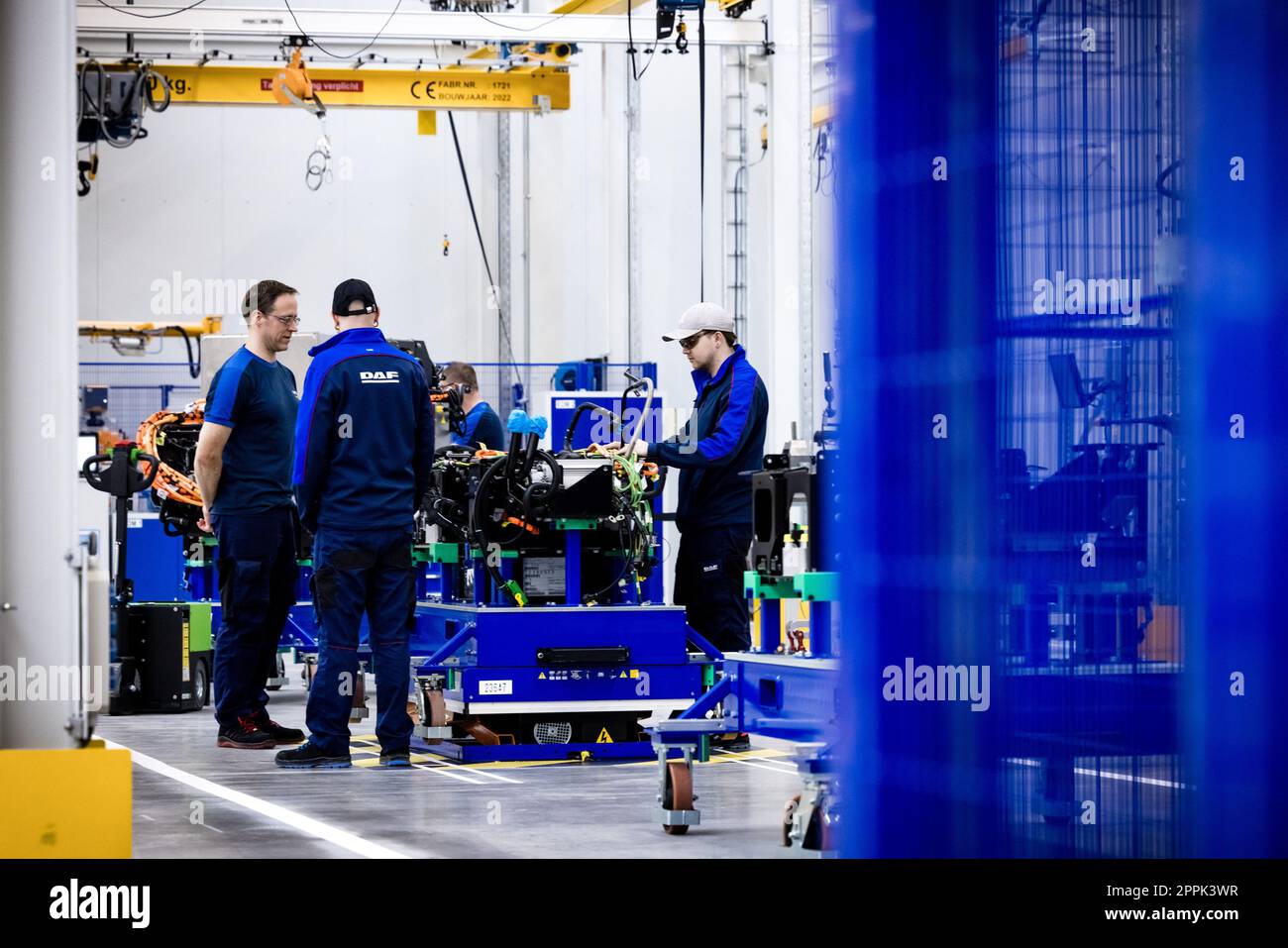 EINDHOVEN - An assembly line for electric trucks in a factory on the ...
