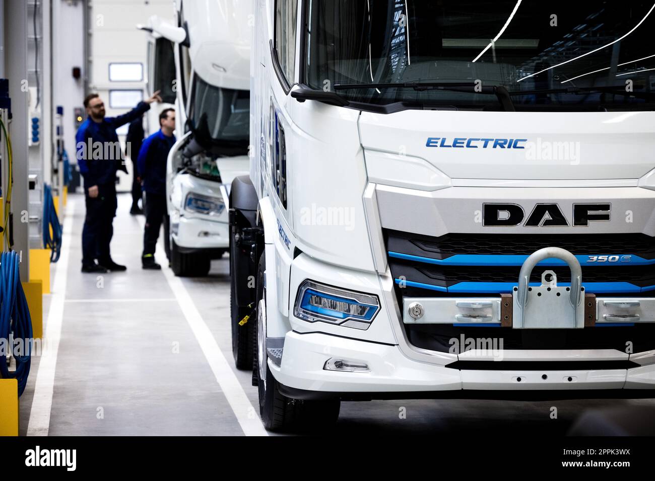 EINDHOVEN - An assembly line for electric trucks in a factory on the ...