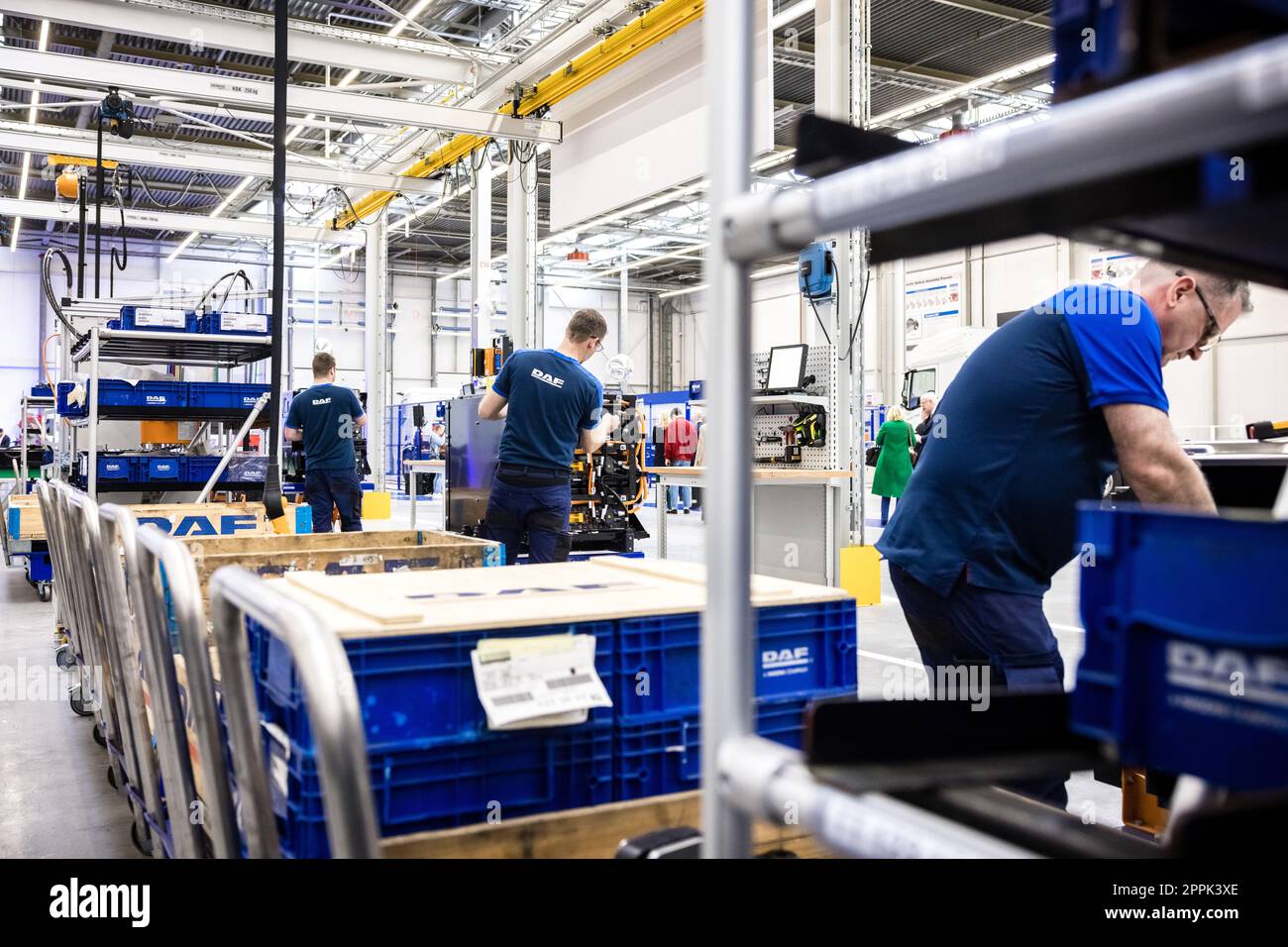 EINDHOVEN - An assembly line for electric trucks in a factory on the ...