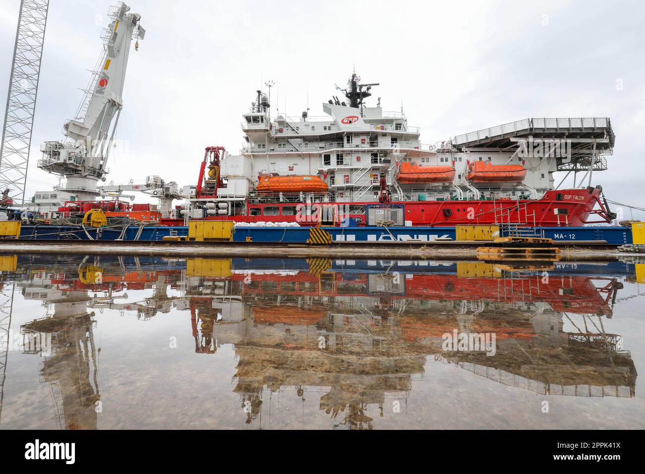 Pula, Croatia. 24th Apr, 2023. In the Uljanik shipyard, INA presented ...