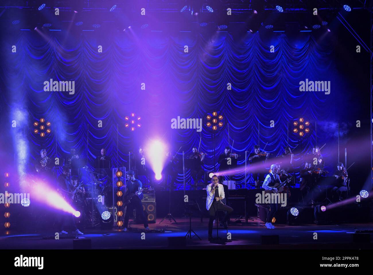Moda' band performs during the live concert at Auditorium Parco della ...