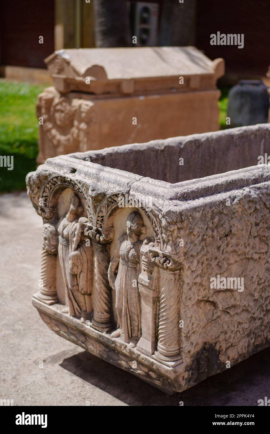Roman marble coffin lid hi-res stock photography and images - Alamy