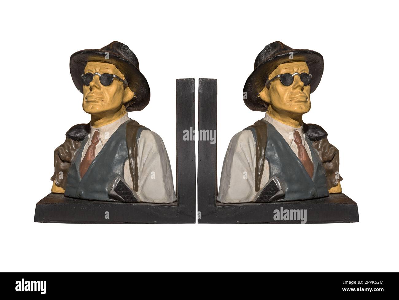 detective bookends isolated over white background Stock Photo - Alamy