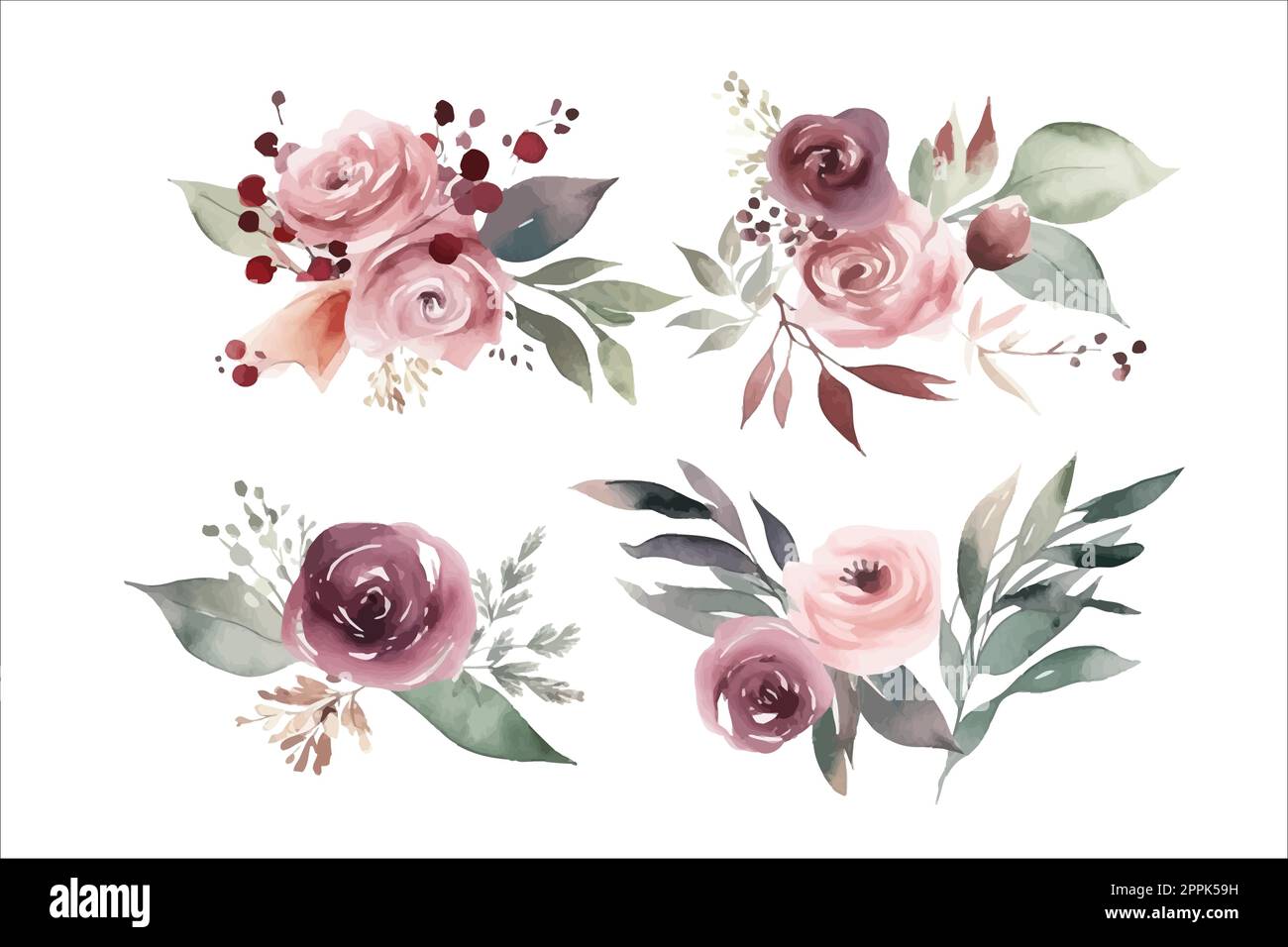 Maroon and green leaves Stock Vector Images - Alamy