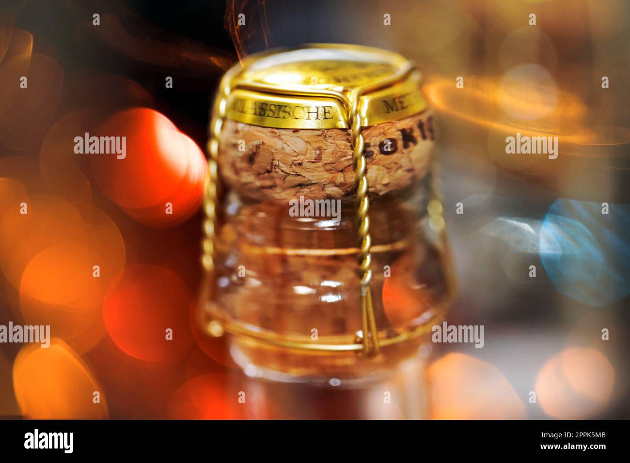 champagne corks in coloured light Stock Photo - Alamy