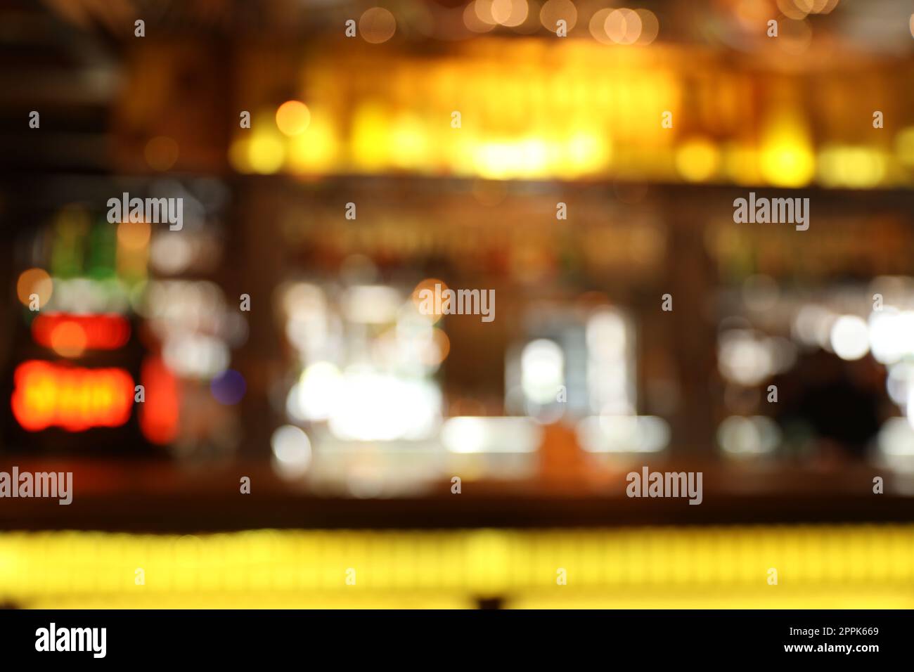 Blurred view of bar counter in cafe Stock Photo - Alamy