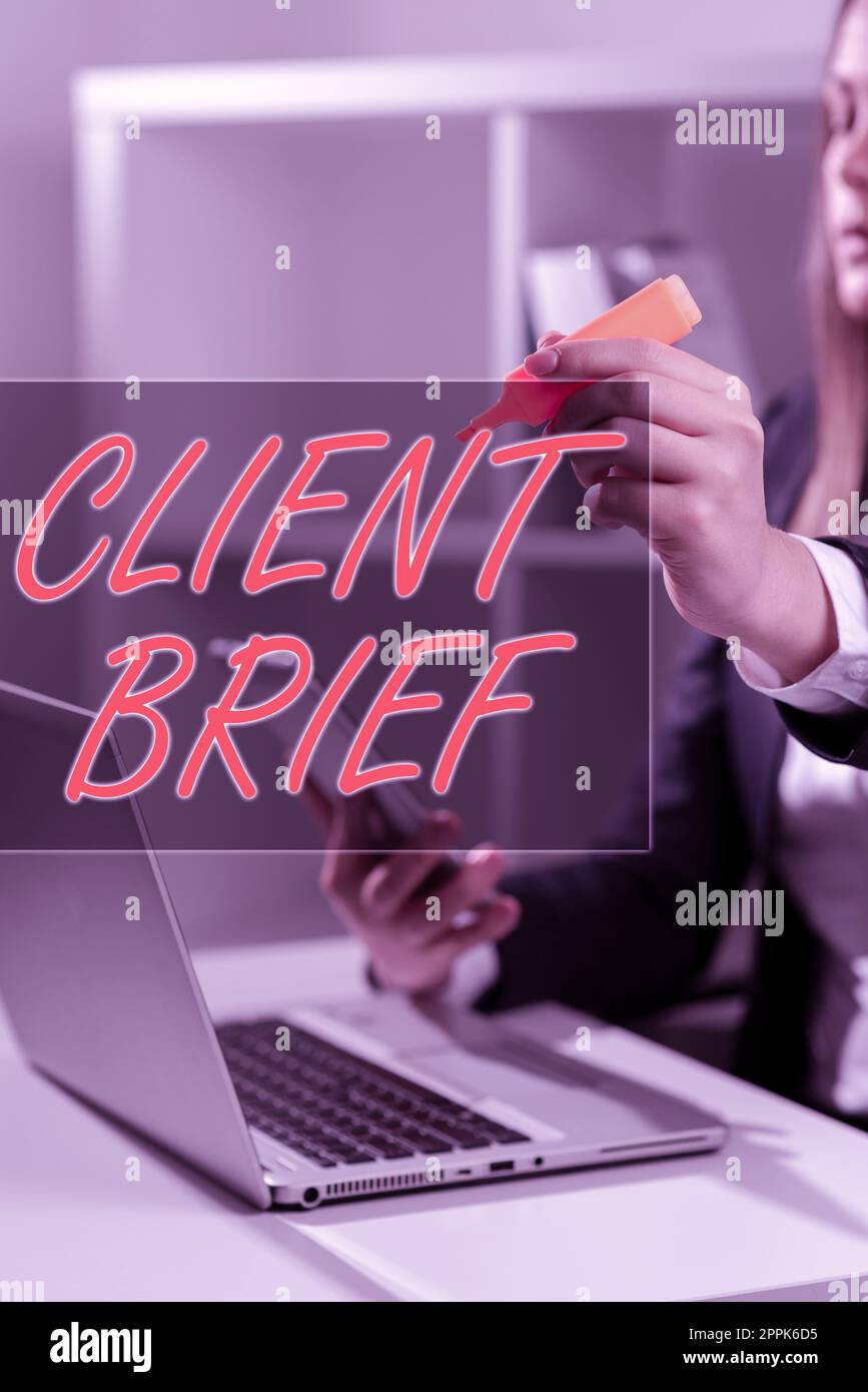 Handwriting Text Client Brief Business Idea The Document Granted By Clients Which Contain