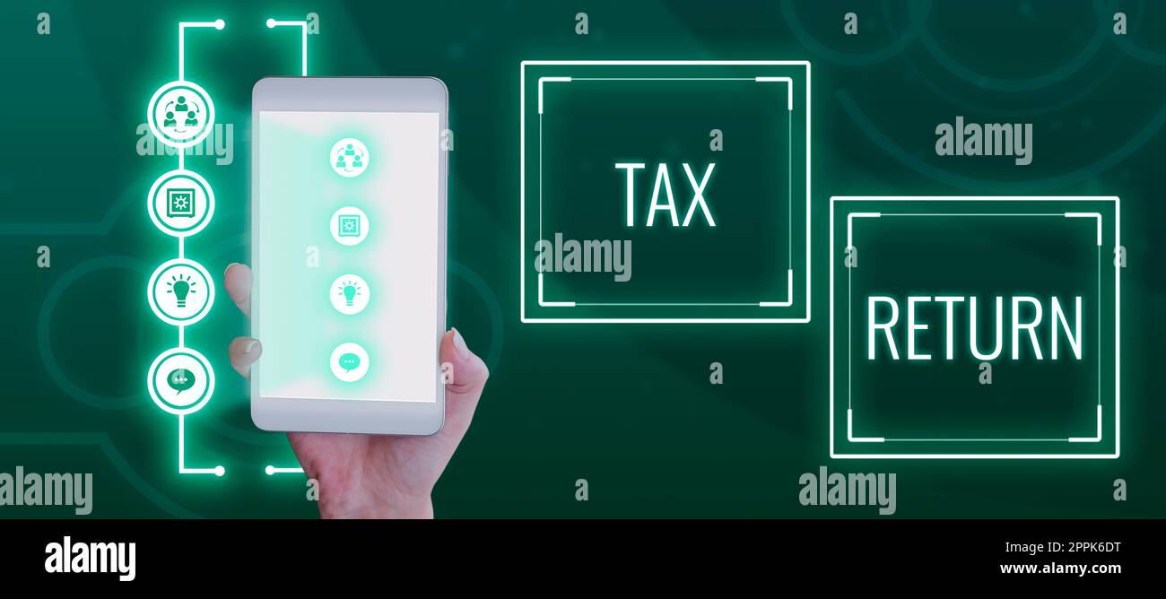 Writing displaying text Tax Return. Business overview which taxpayer ...