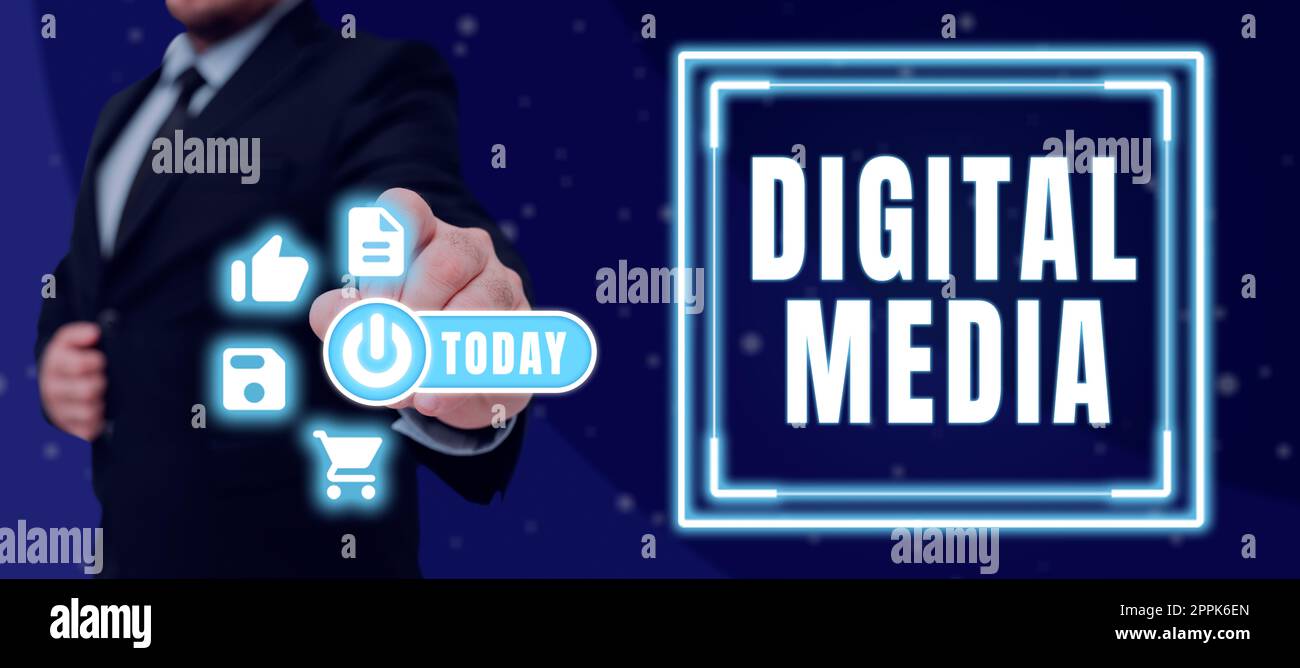 Text caption presenting Digital Media. Business concept Accessing any ... Text caption presenting Digital Media. Business concept Accessing any ...