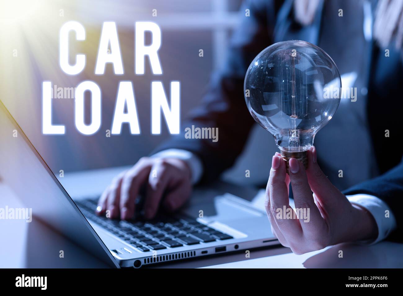 Handwriting text Car Loan. Conceptual photo taking money from bank with ...