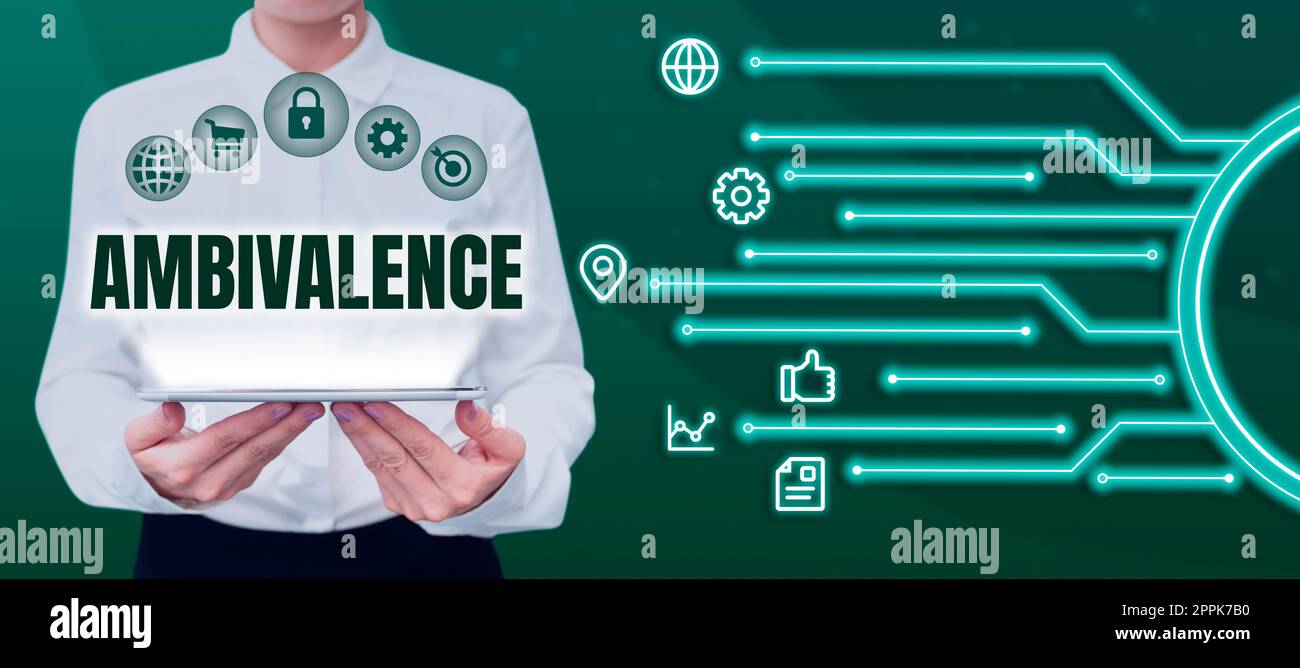 Conceptual caption Ambivalence. Internet Concept attitudes or feelings ...