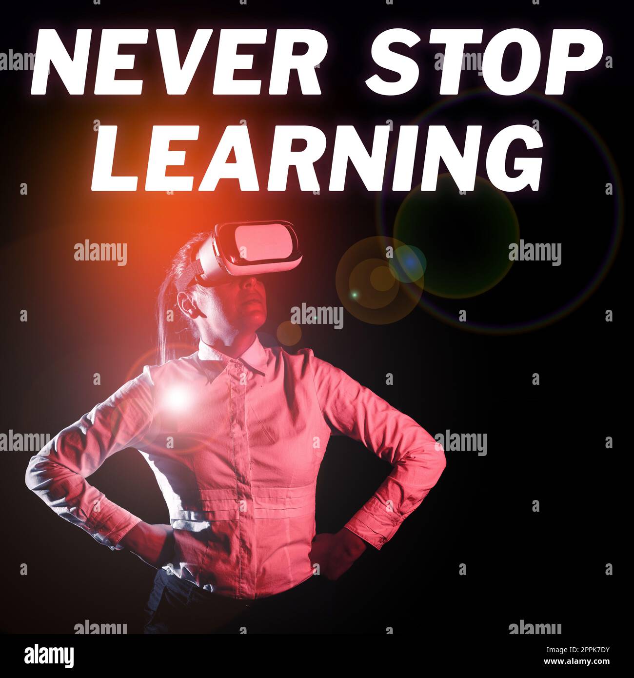 Hand writing sign Never Stop Learning. Word Written on Continue to ...