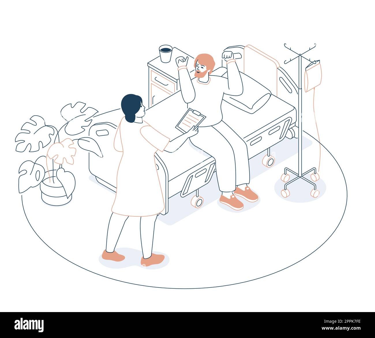 Hospital - modern line design style isometric illustration Stock Vector ...