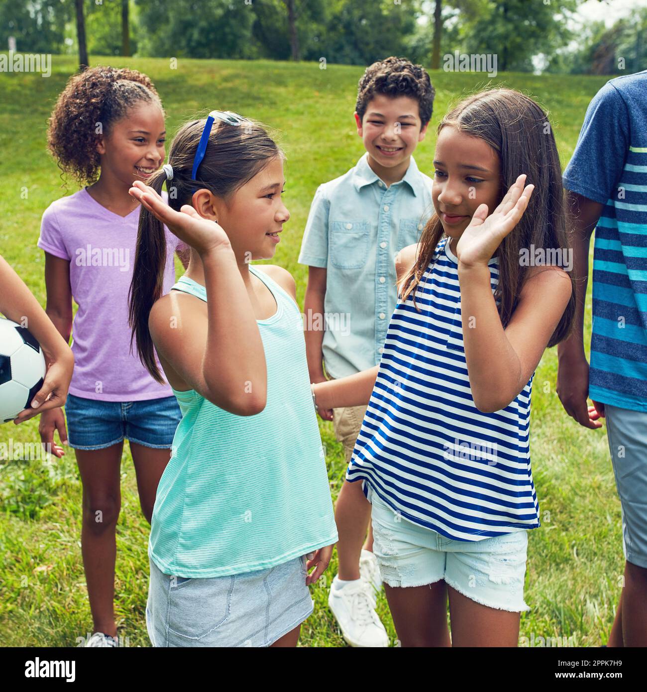 Group Of Kids High Five