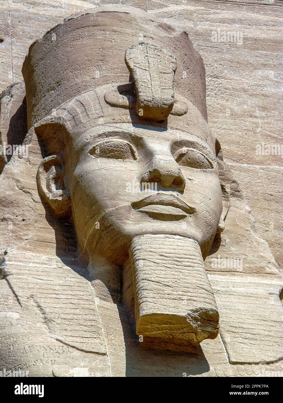 Ancient egyptian pharaoh Rameses II sculpture. 1264 year BC. Abu Simbel ...