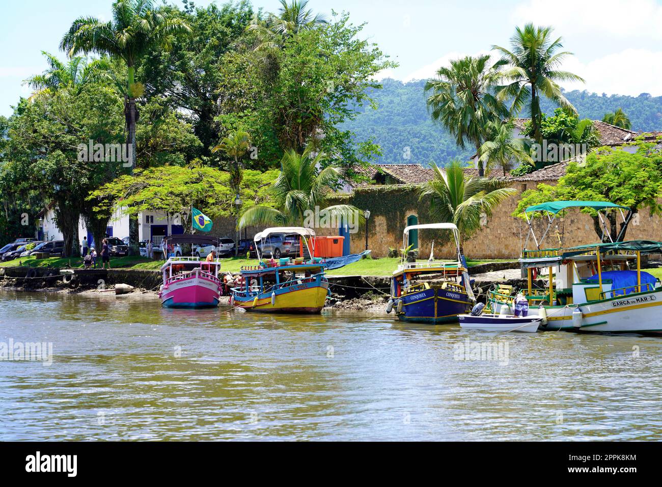 PARATY, BRAZIL - DECEMBER 25, 2022: Embankment with traditional ...