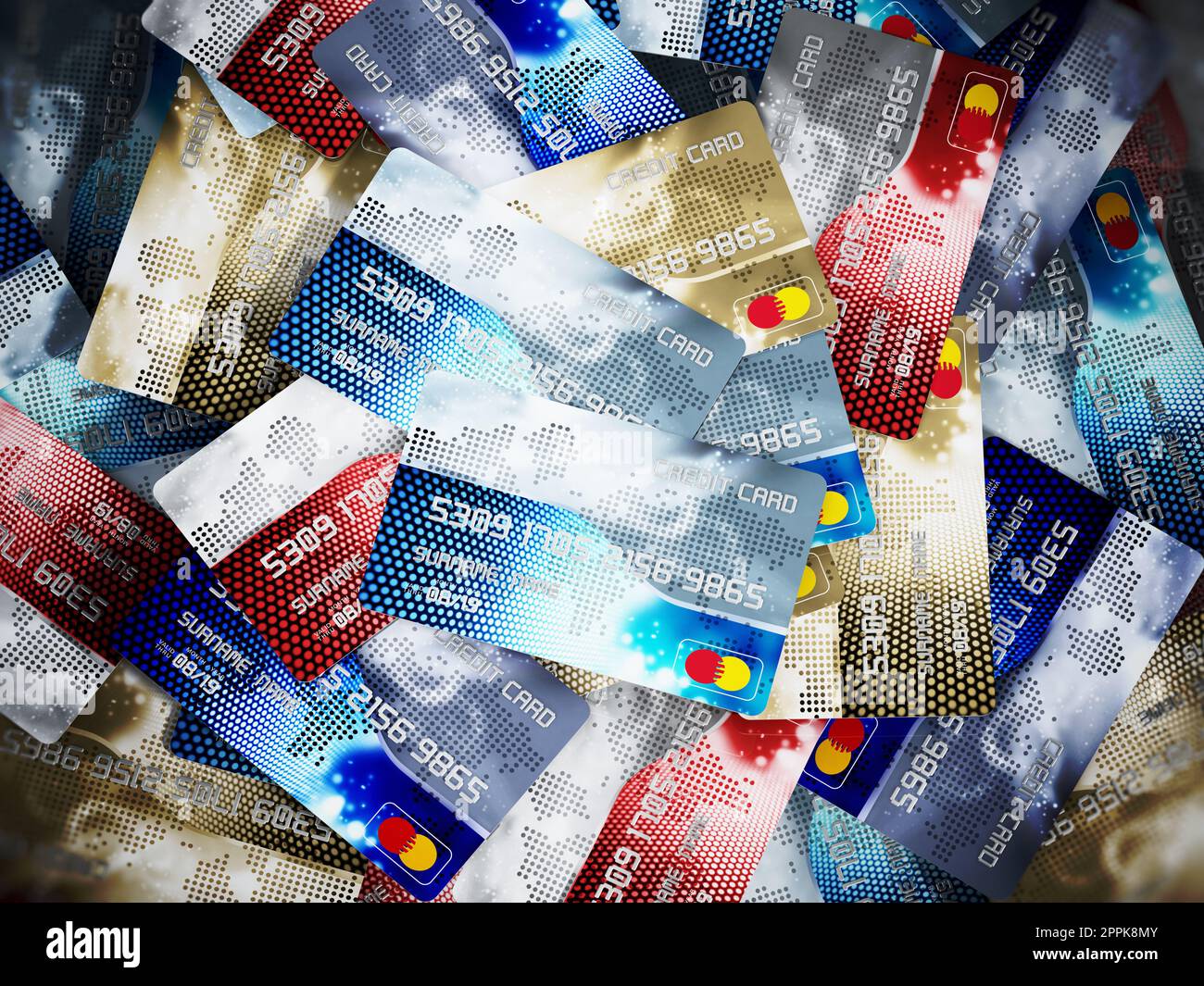 Stack of generic credit card. 3D illustration Stock Photo - Alamy