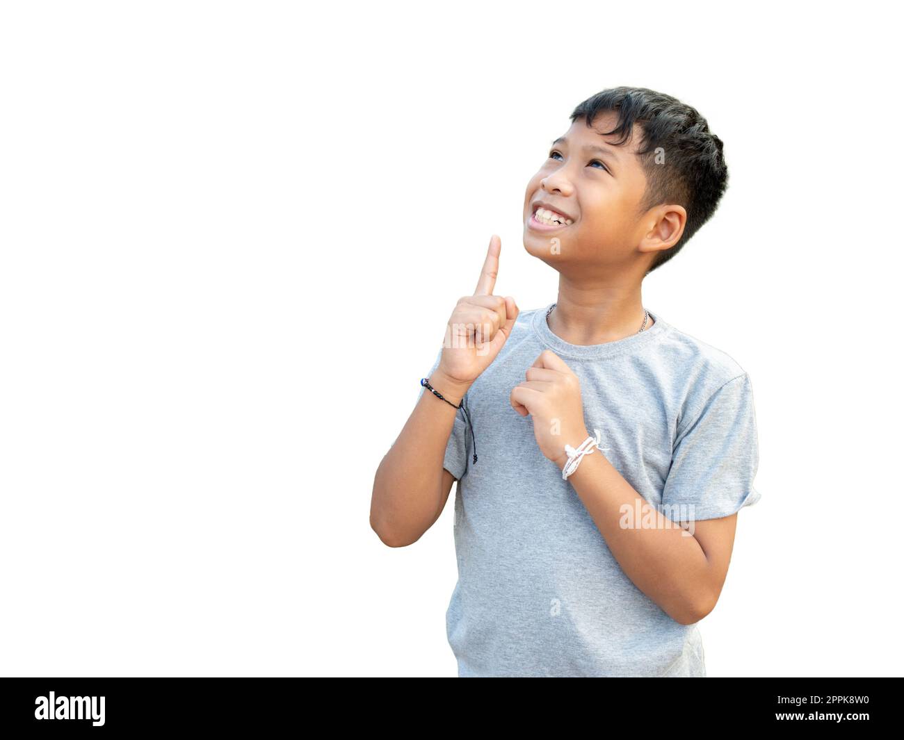 Portrait of smiling boy isolated on white background Stock Photo - Alamy