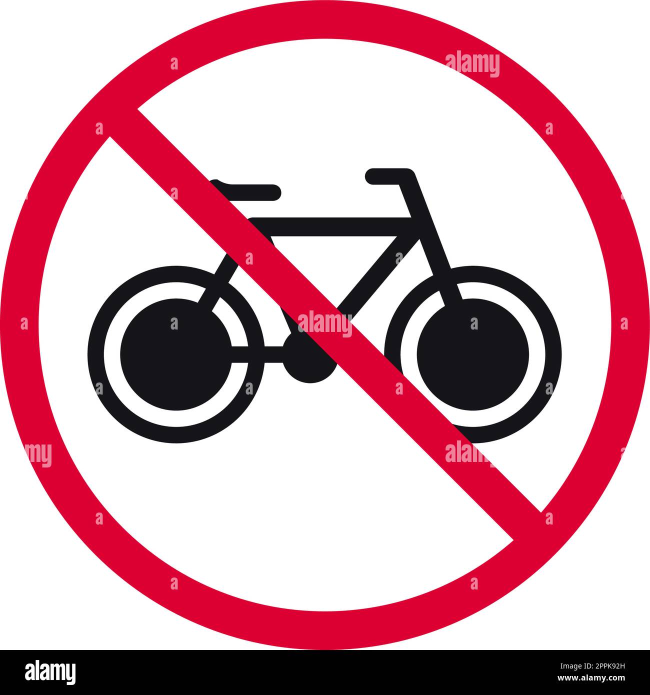 No bike prohibited sign, no cycle forbidden modern round sticker ...