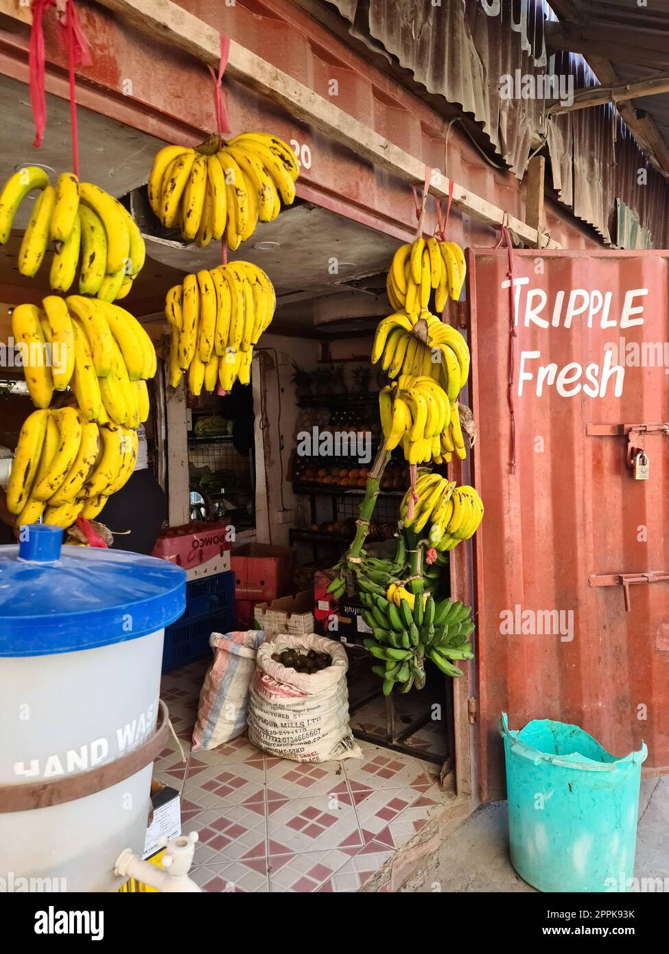 Kitengela, Kenya - 22 January 2023: Small shops in the streets of ...
