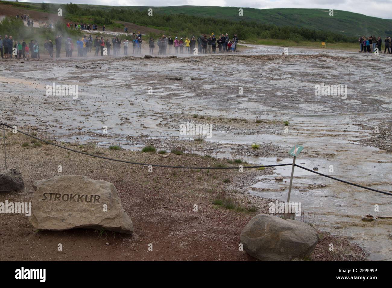 Strokkur geothermal area. Geysir geyser view, Iceland Stock Photo - Alamy