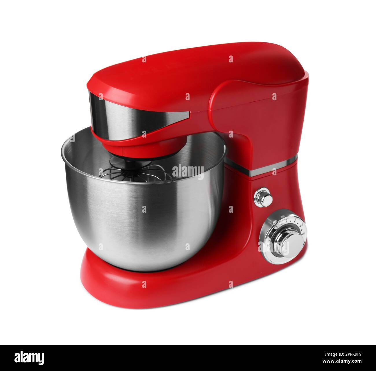 Modern red stand mixer isolated on white Stock Photo - Alamy