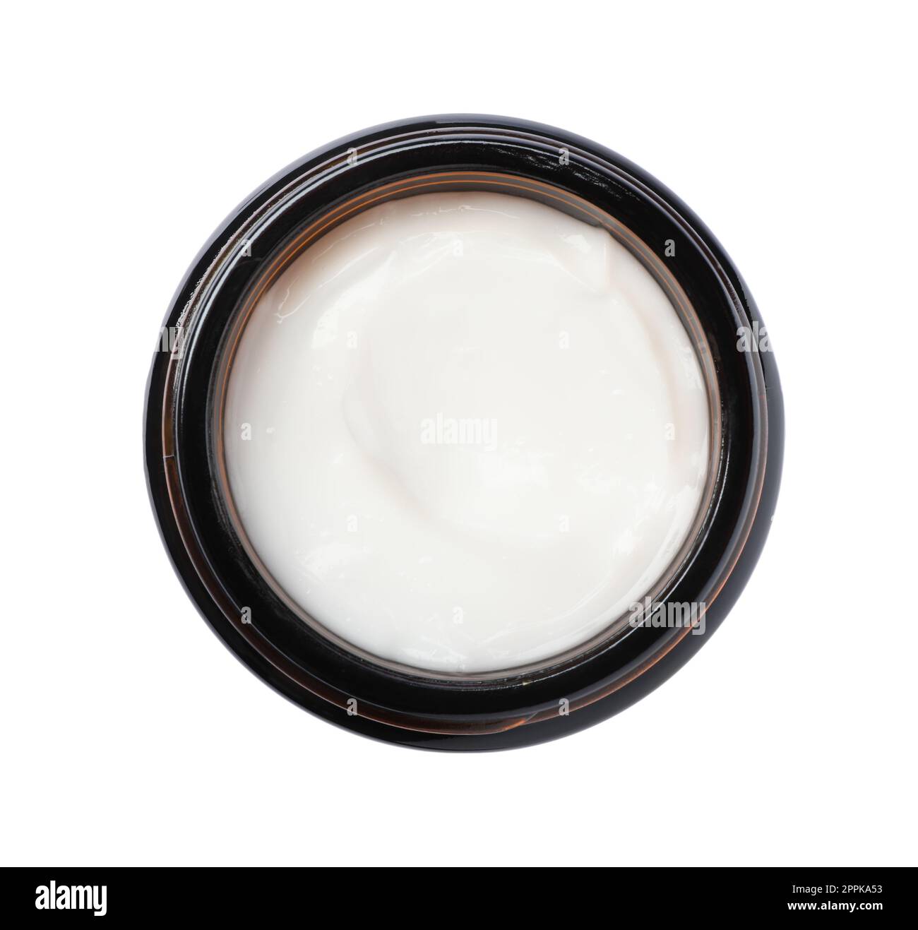 Jar of face cream isolated on white, top view Stock Photo - Alamy