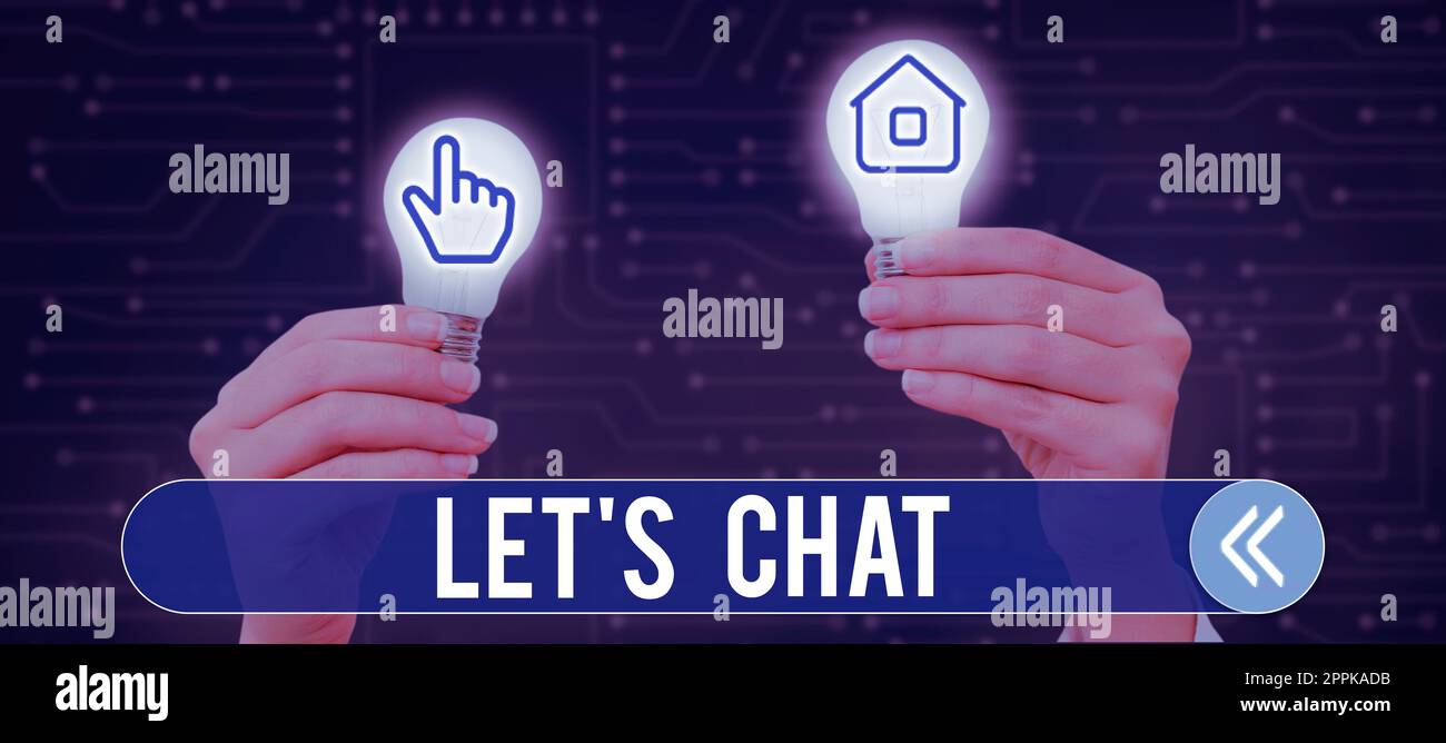 Handwriting text LET'S CHAT. Word Written on inviting the person to ...