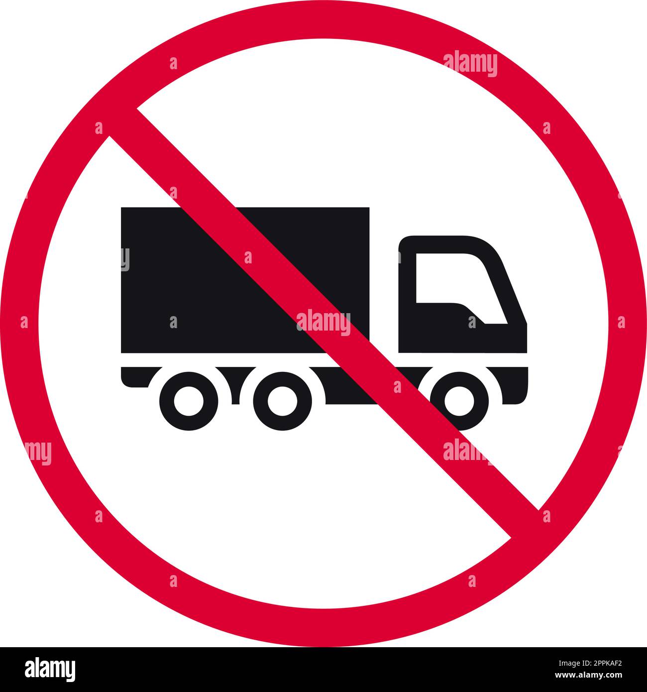 No truck prohibited sign, forbidden modern round sticker, vector ...