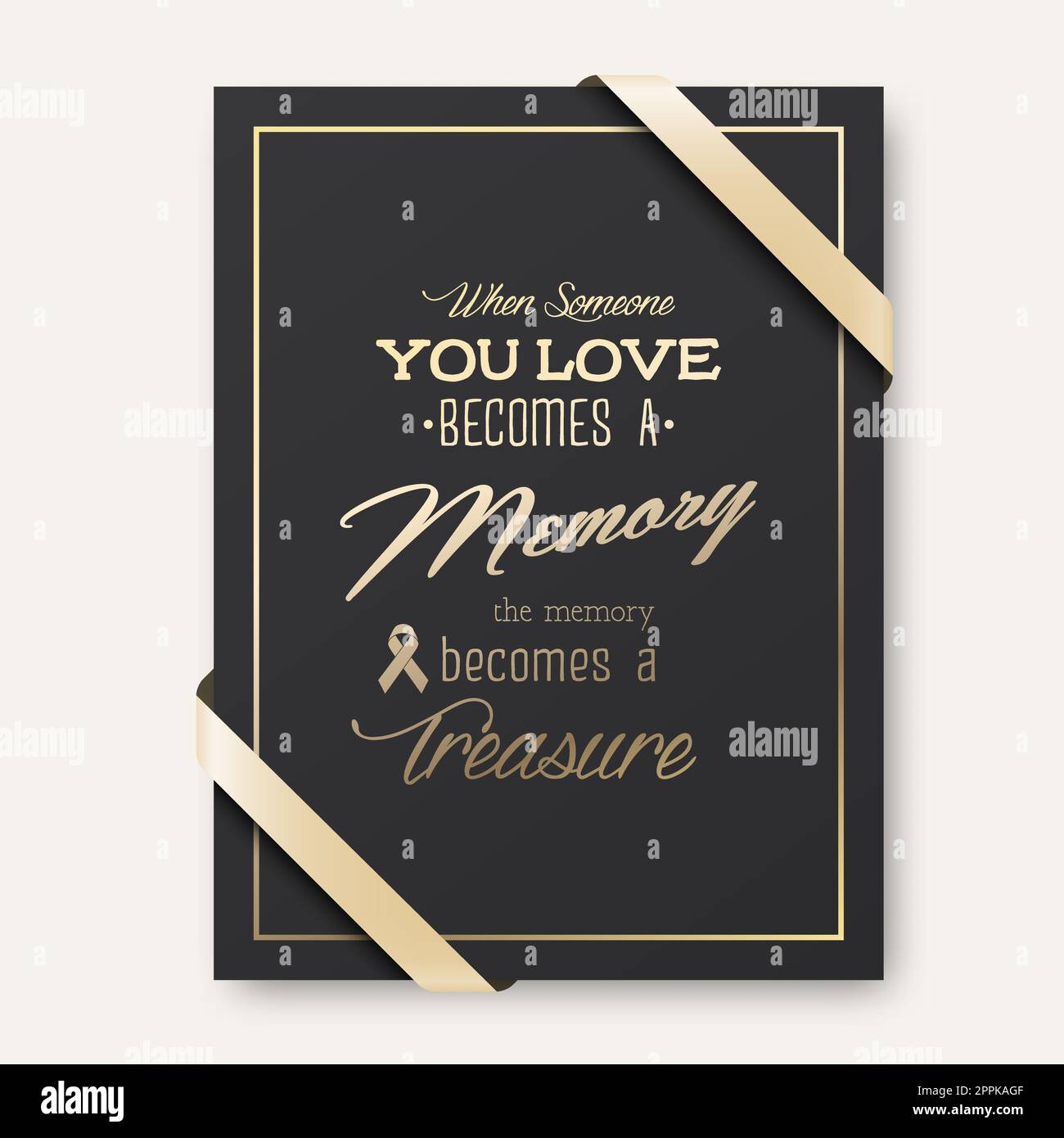 Vector Vertical A4 Funeral Card. When Someone You Love Becomes a Memory ...