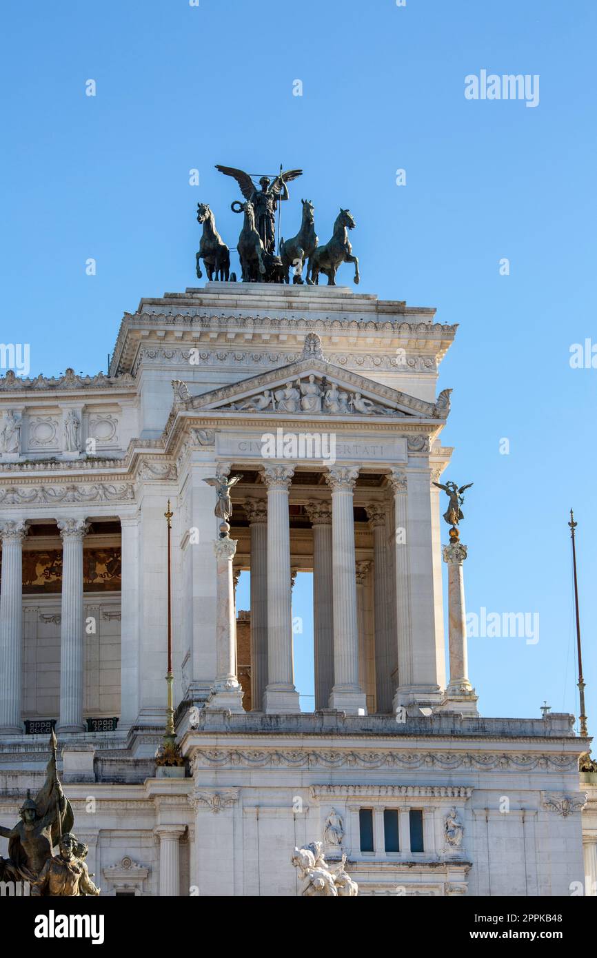 Victor Emmanuel II Monument on Venetian Square and Quadriga of Unity at ...
