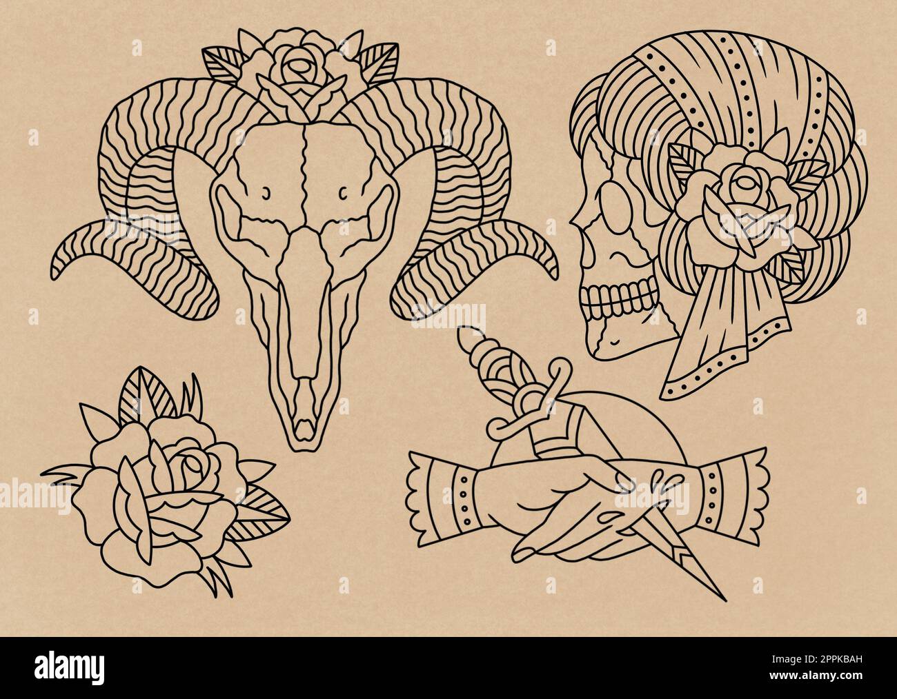 Tattoo Flash Sheets Outline