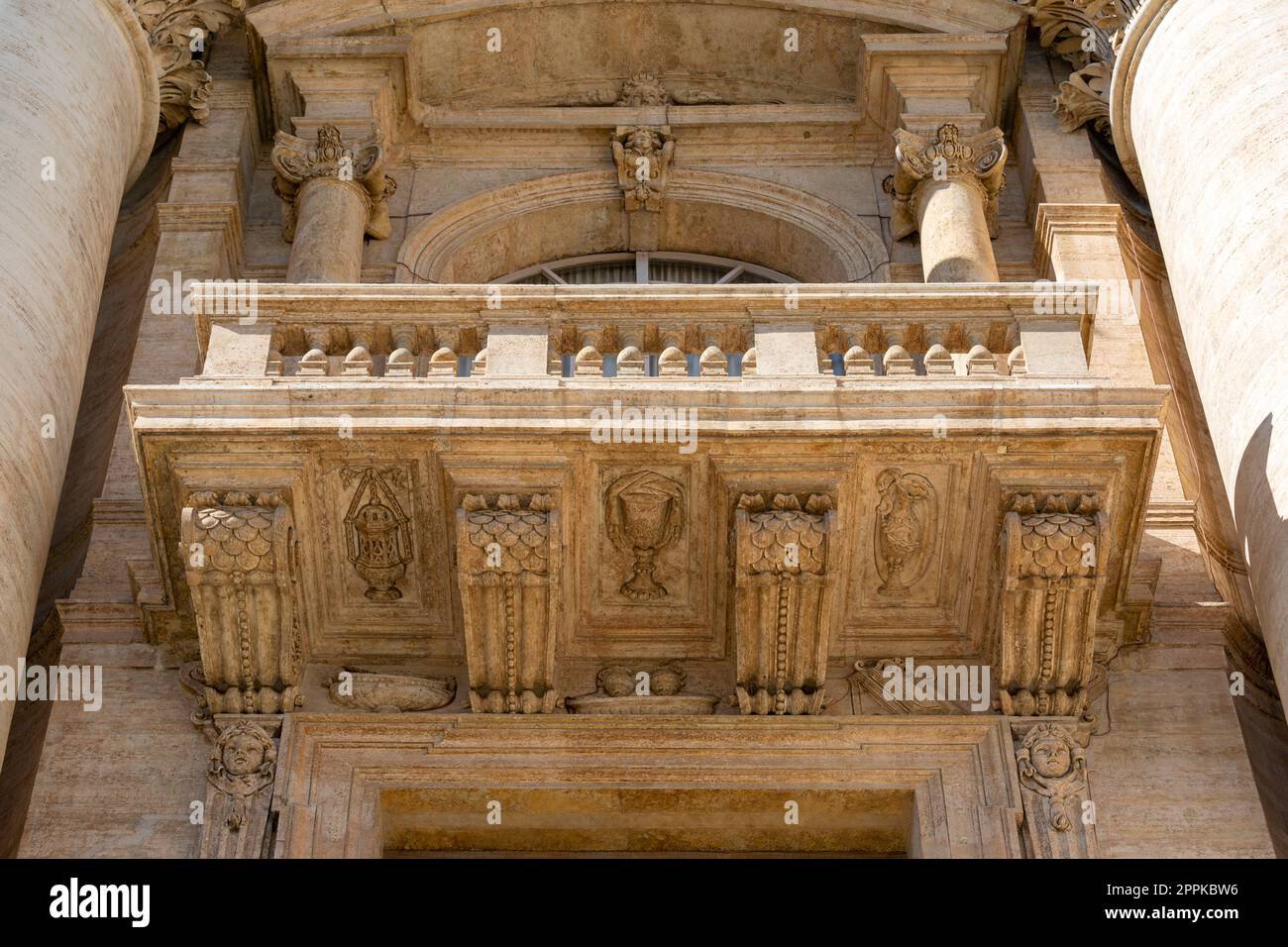 Facade of Saint Peter's Basilica with balcony called the The Blessing ...
