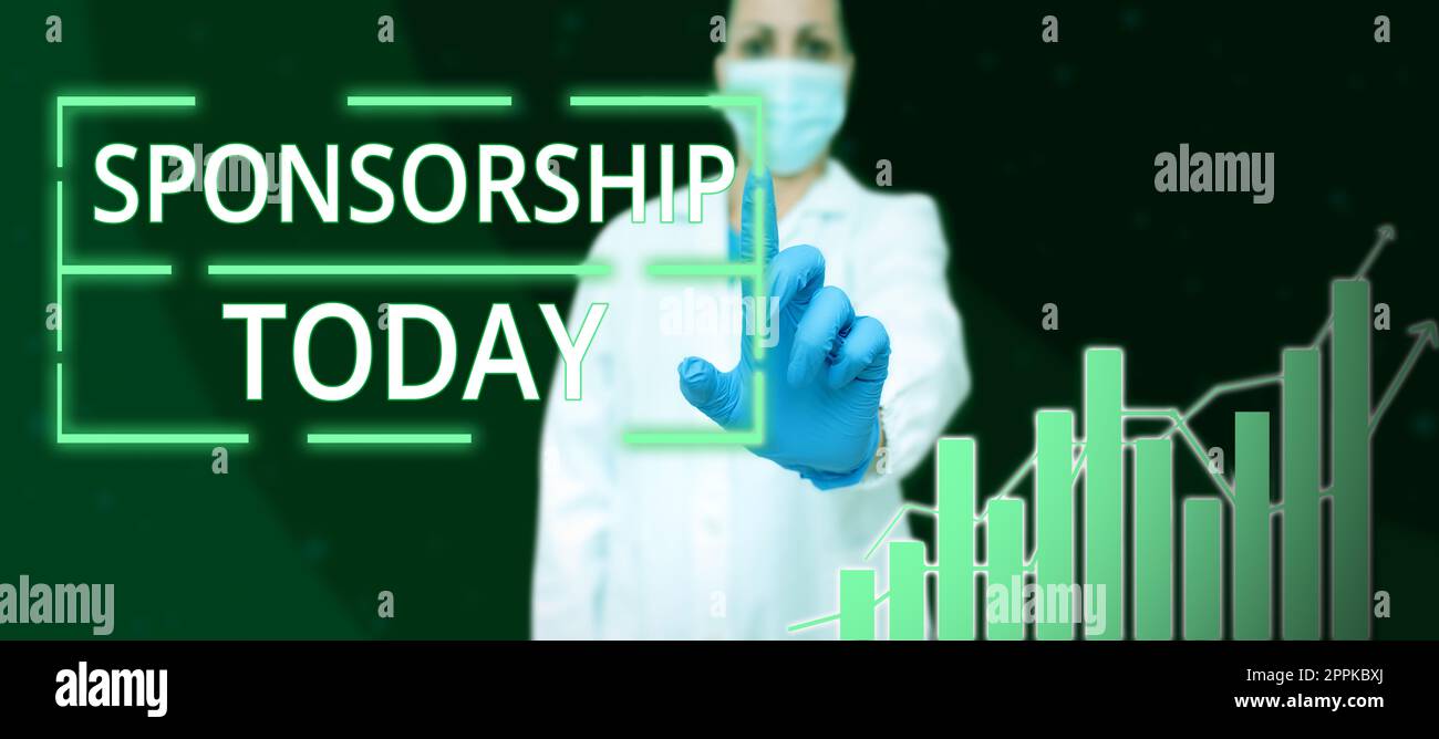 Text sign showing Sponsorship. Conceptual photo Position of being a ...