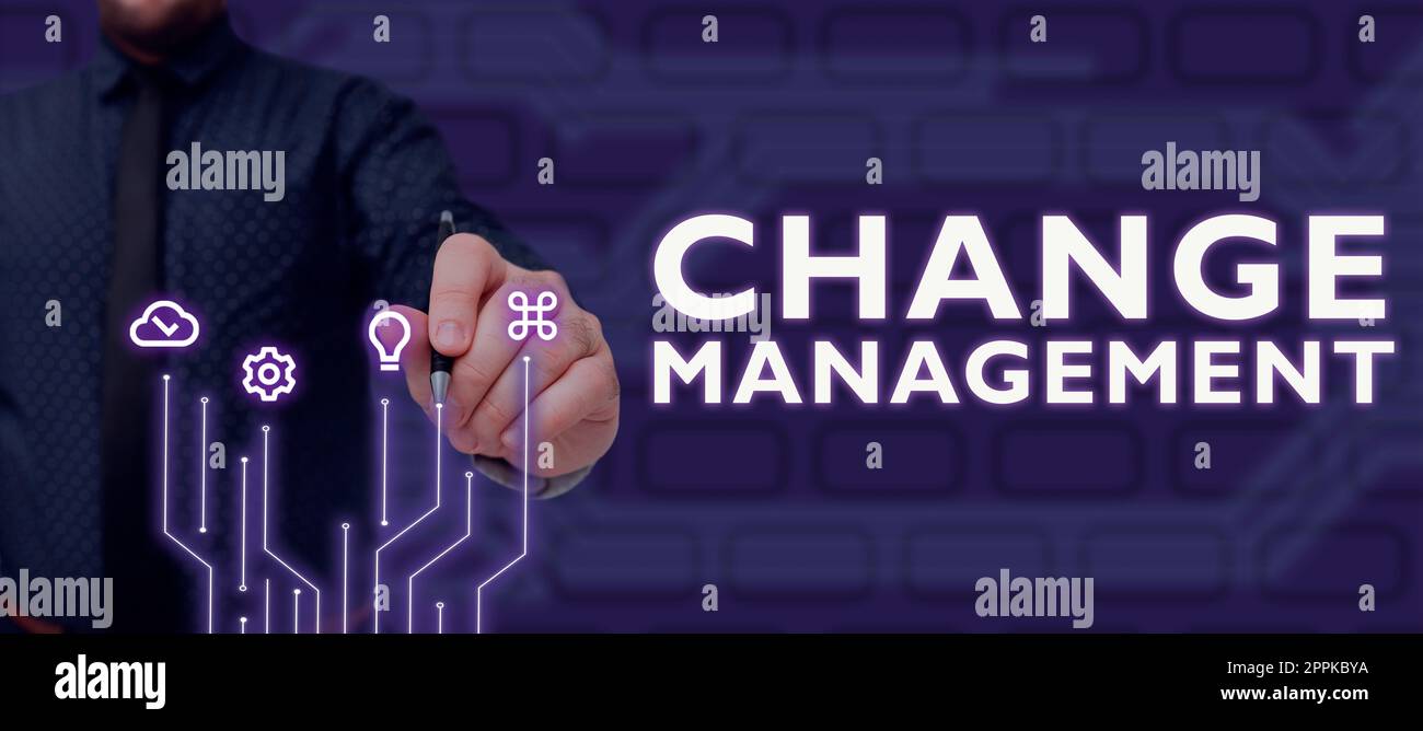 Handwriting text Change Management. Internet Concept Replacement of ...