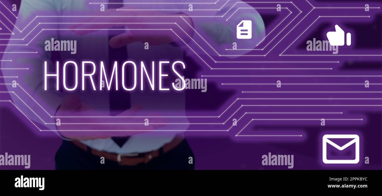 Inspiration showing sign Hormones. Word Written on regulatory substance ...
