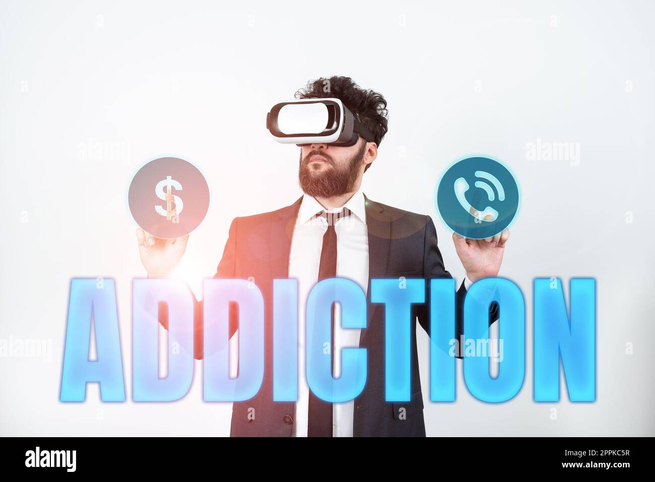 Text caption presenting Addiction. Business showcase condition of being ...