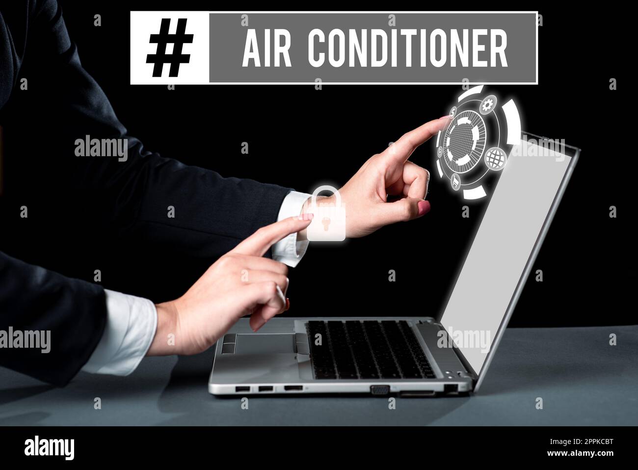 Text showing inspiration Air Conditioner. Business overview apparatus ...