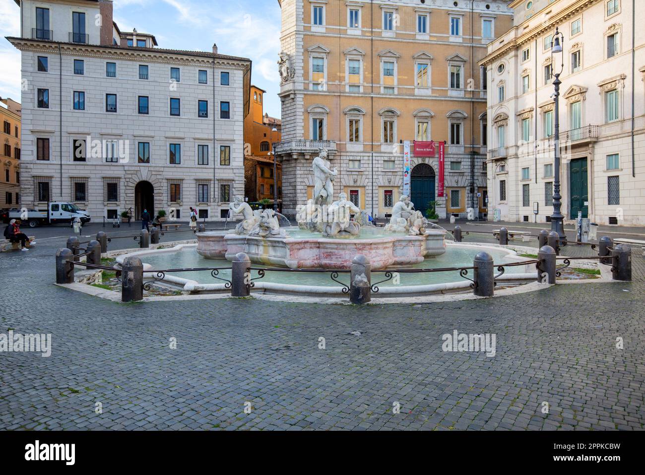Fontana del Moro (Moor Fountain) located in Piazza Navona, Rome, Italy ...