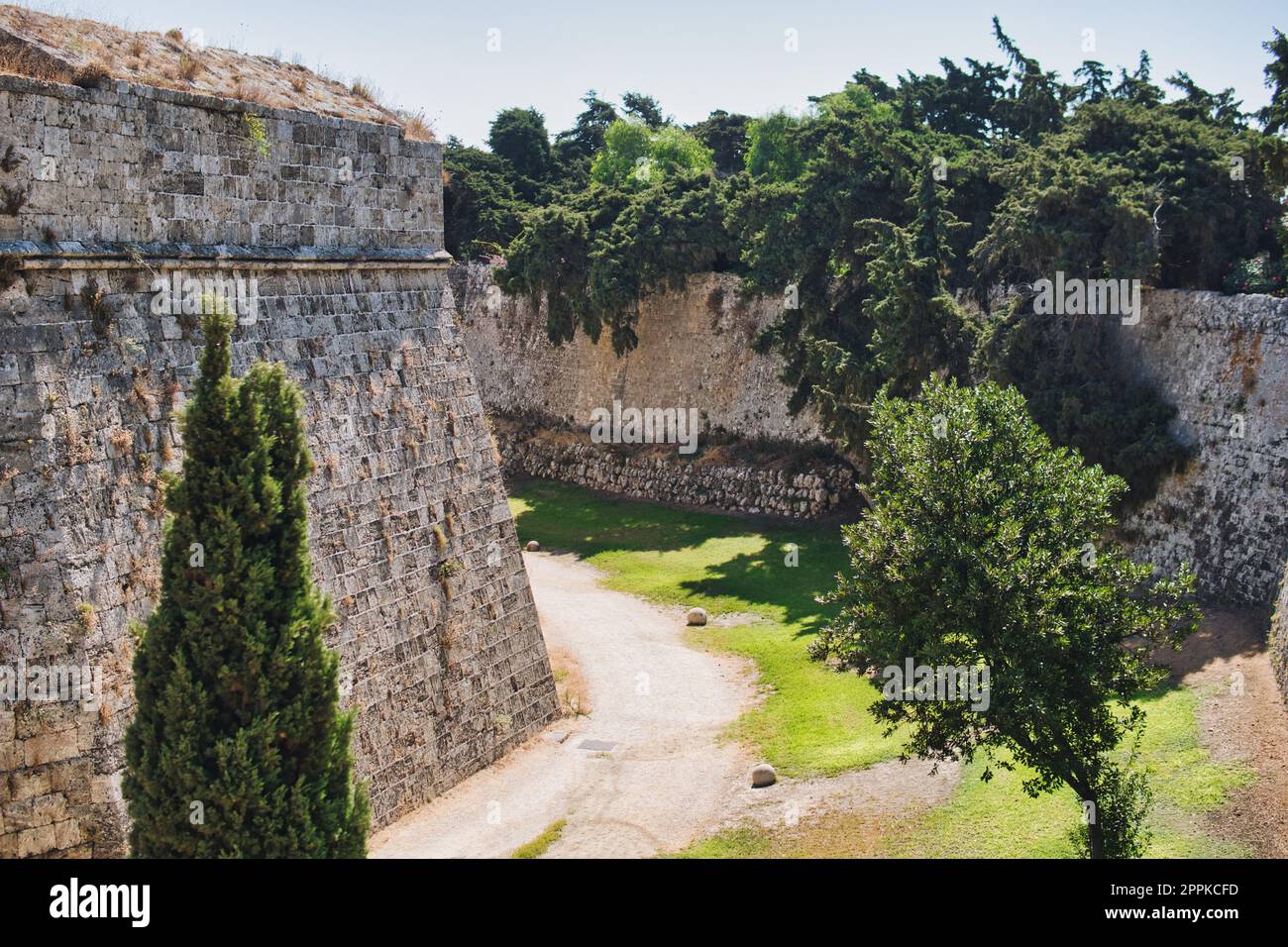 medieval citadel of Rhodes in Greece built by Hospitalliers Stock Photo ...